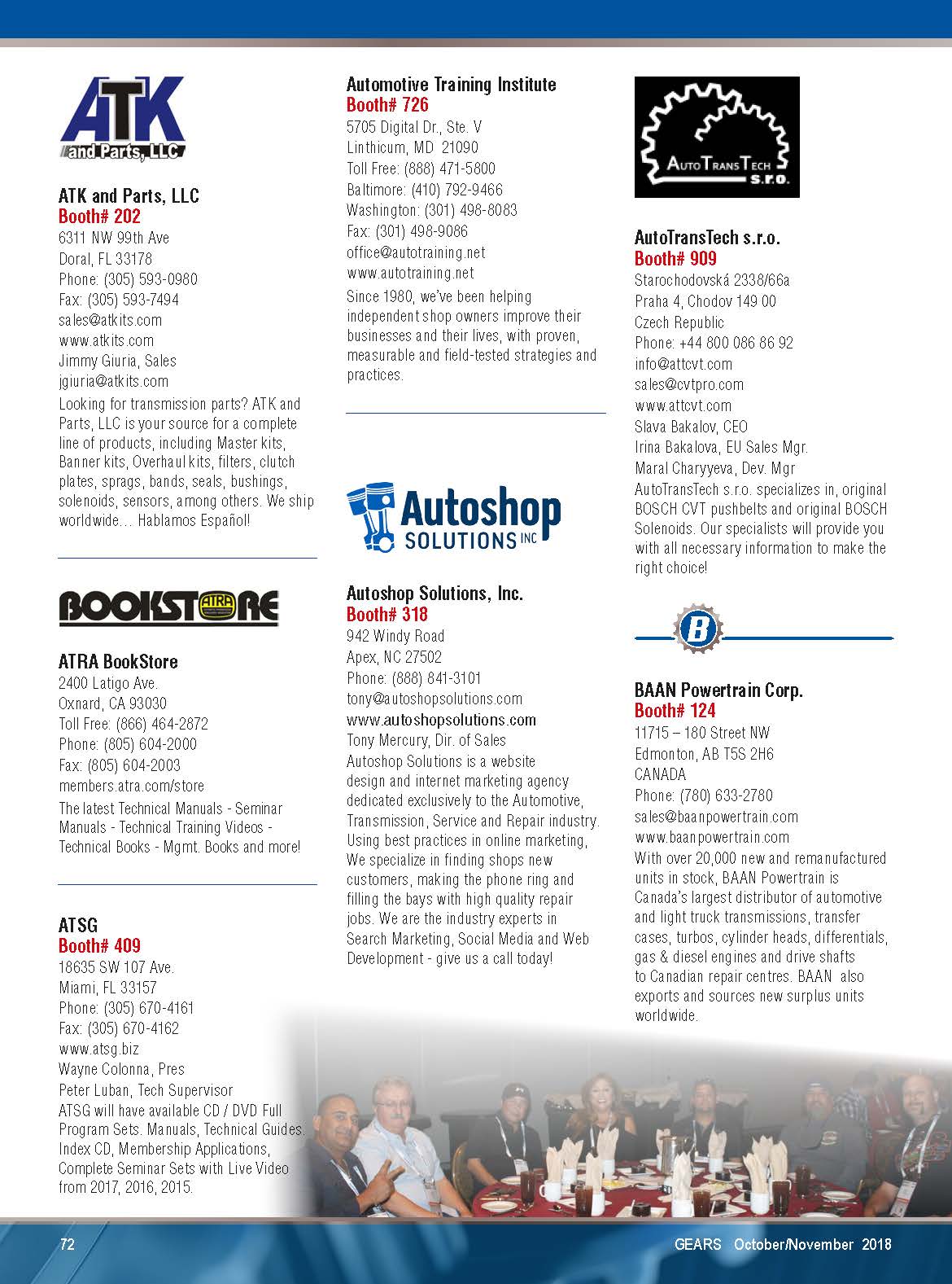 Gears Magazine - ATRA's 2018 Powertrain Expo Exhibitor Directory