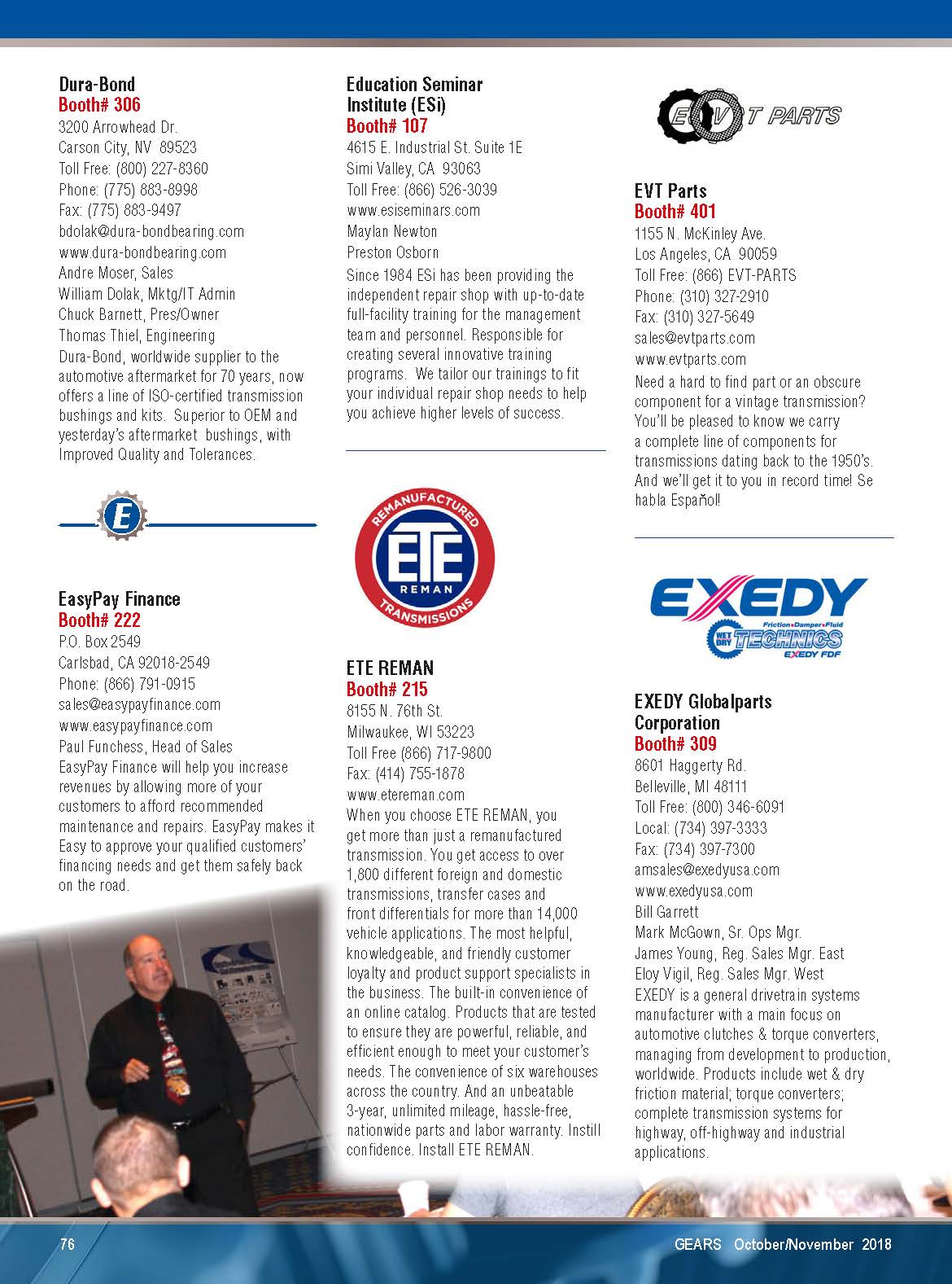 Gears Magazine - ATRA's 2018 Powertrain Expo Exhibitor Directory